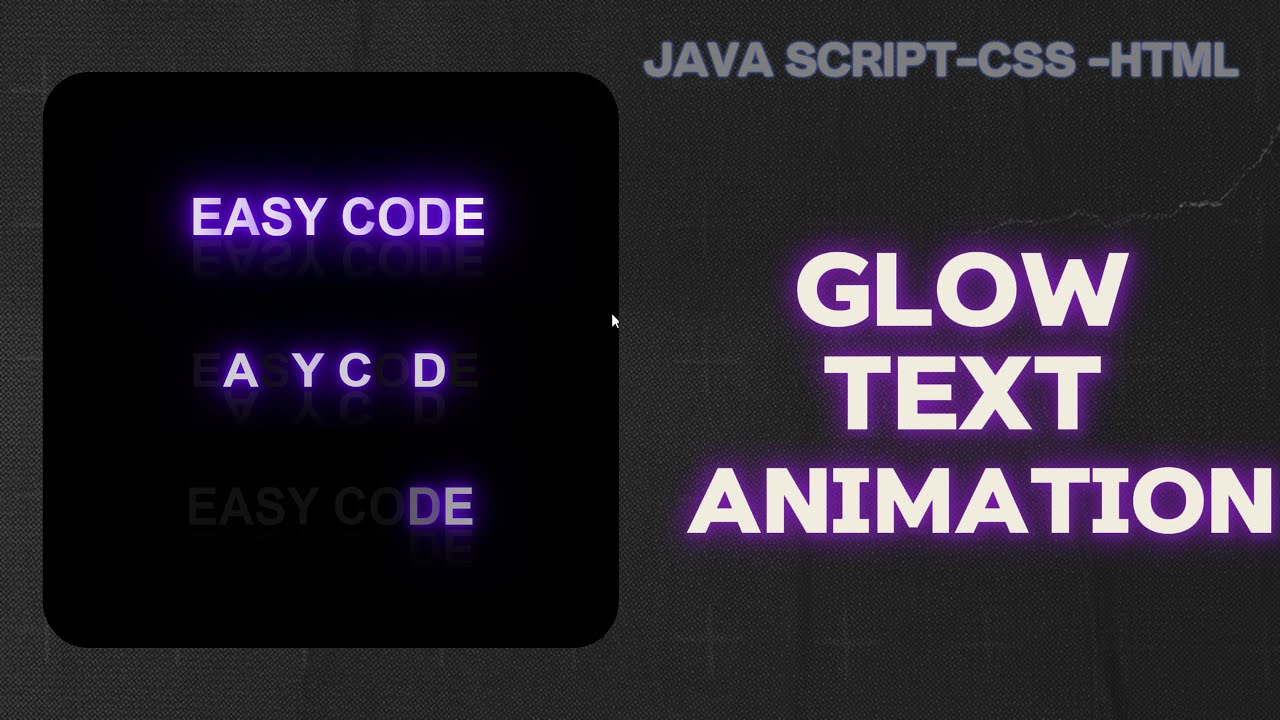 glow text animation with java script - YouTube