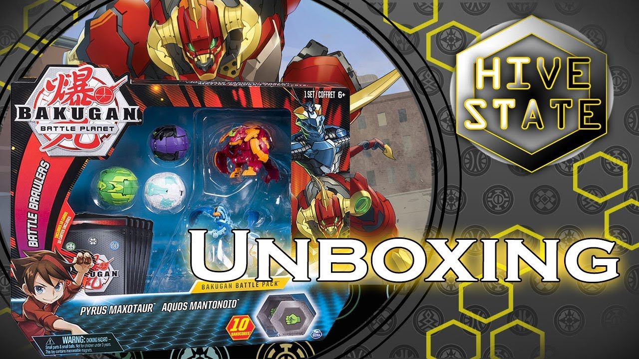 UNBOXING || Bakugan Pyrus Maxotaur & Aquos Mantonoid Battle Pack - YouTube