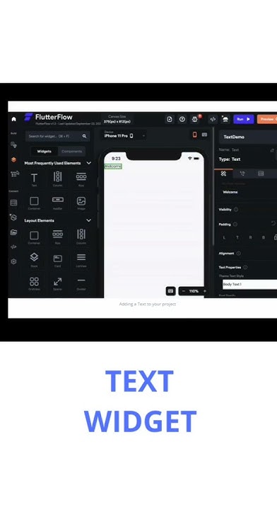 FLUTTERFLOW TEXT WIDGET #flutterflow #videotutorial #flutter #shorts #text - YouTube