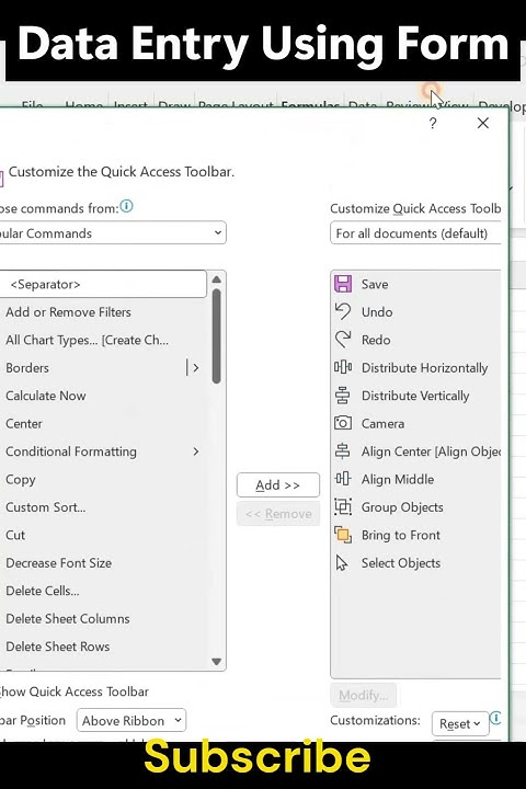 Data Entry Using Form - How to add Form In quick access Toolbar😎| Advance Excel🔥| #excel # ...