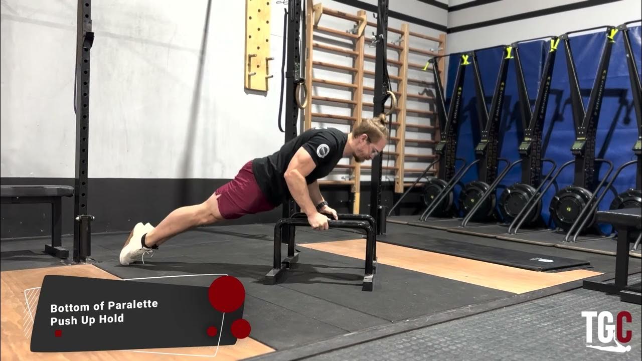 Bottom of Paralette Push Up Hold : Programming movements - YouTube