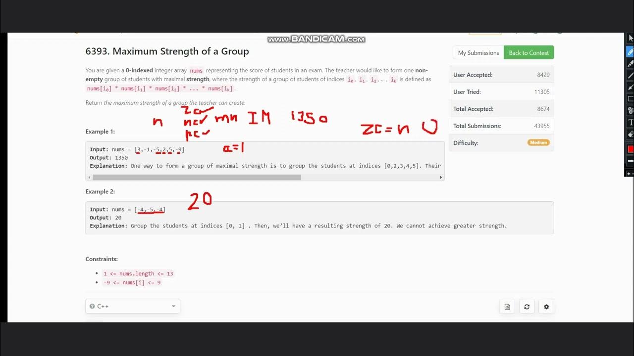 6393 Maximum Strength Of A Group Leetcode Biweekly Contest 105 Full Solution Youtube