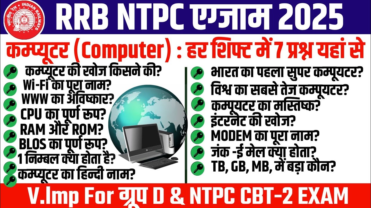 RRB NTPC Computer Analysis 2025 | RRB NTPC Computer Questions 2025 | NTPC Computer Marathon ...