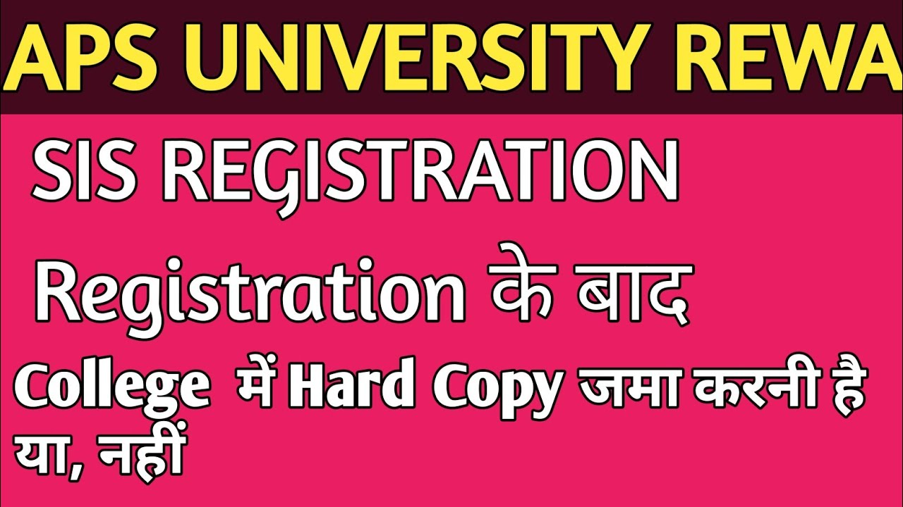 aps university rewa exam date 2021||apsurewa sis registration process ...