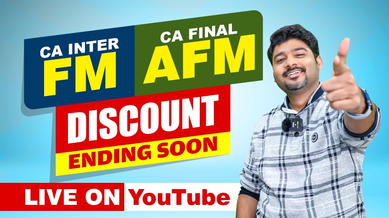 CA INTER & CA FINAL 1ST DEC LIVE ON YOUTUBE..DISCOUNT ENDS SOON ...