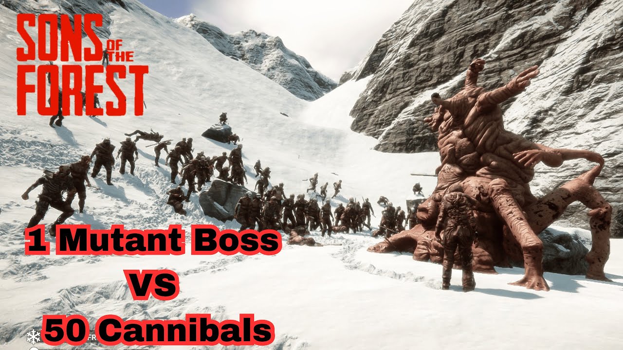 Boss Mutant VS 50 Cannibals in Sons Of The Forest - YouTube