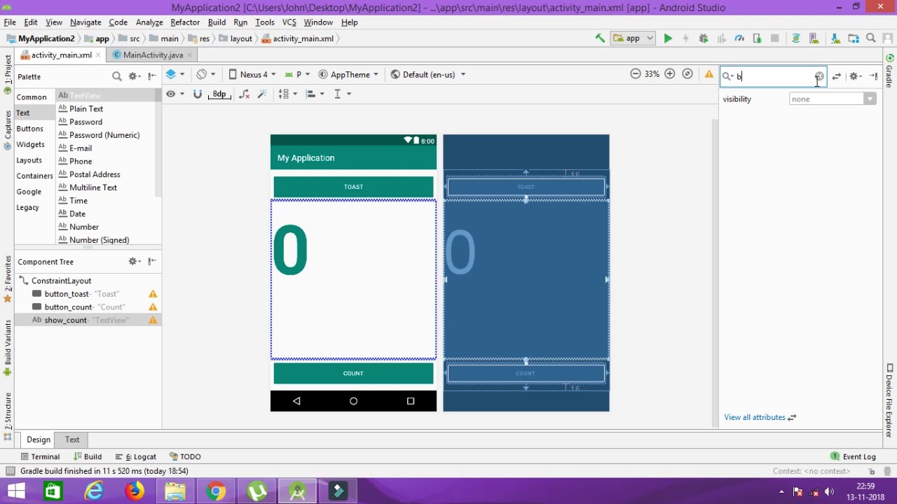 1-Android Constraint Layout with Text View Part 3 - YouTube