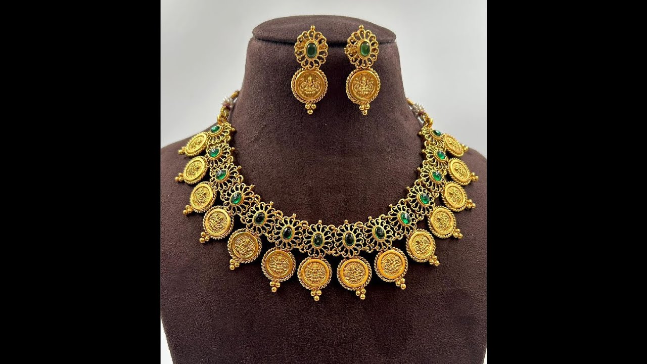 MATTE GOLD TEMPLE JEWELRY SET... - YouTube
