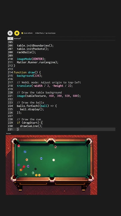How To Code Pool Pt 10 P5js Javascript Learncoding Gamedev Youtube