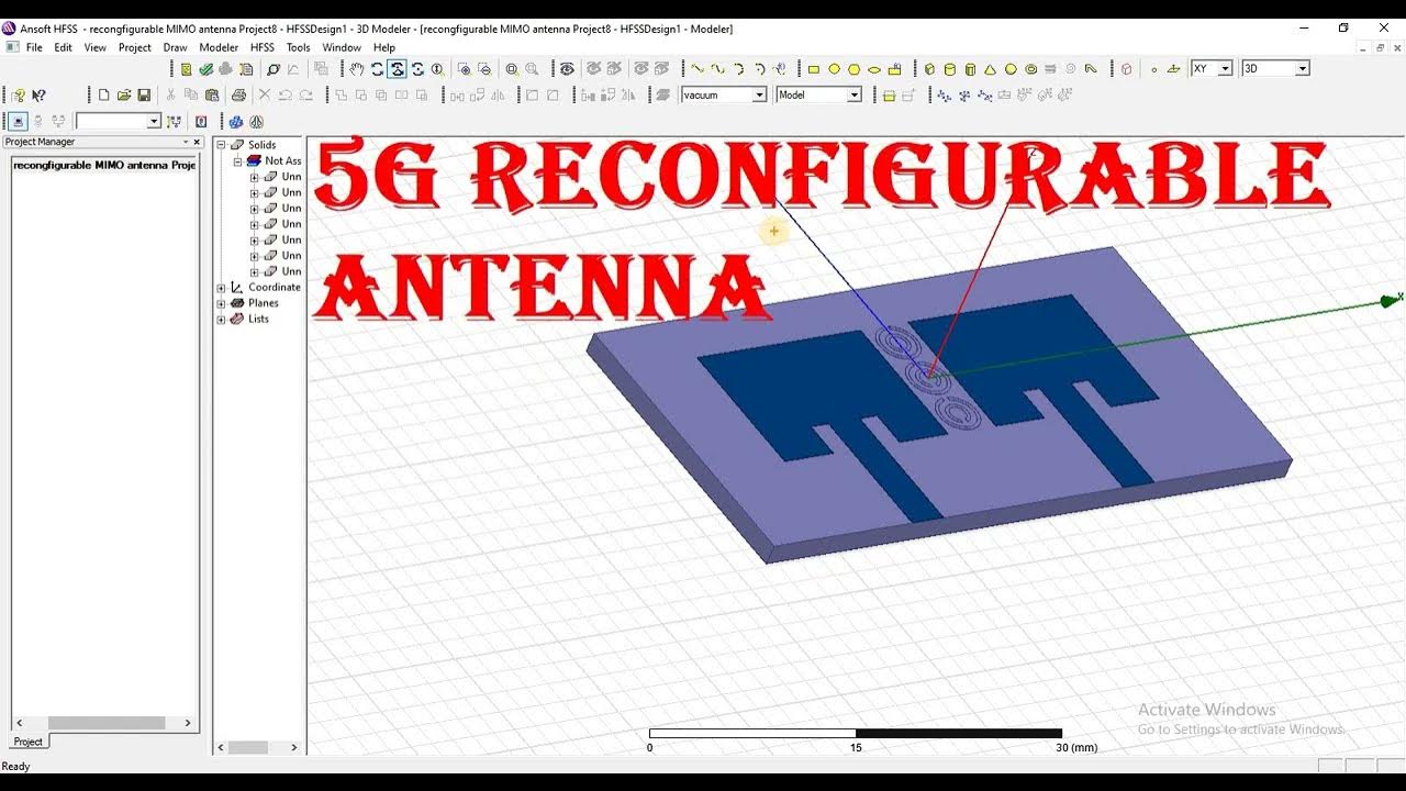 recongfigurable MIMO antenna design with results in hfss - YouTube