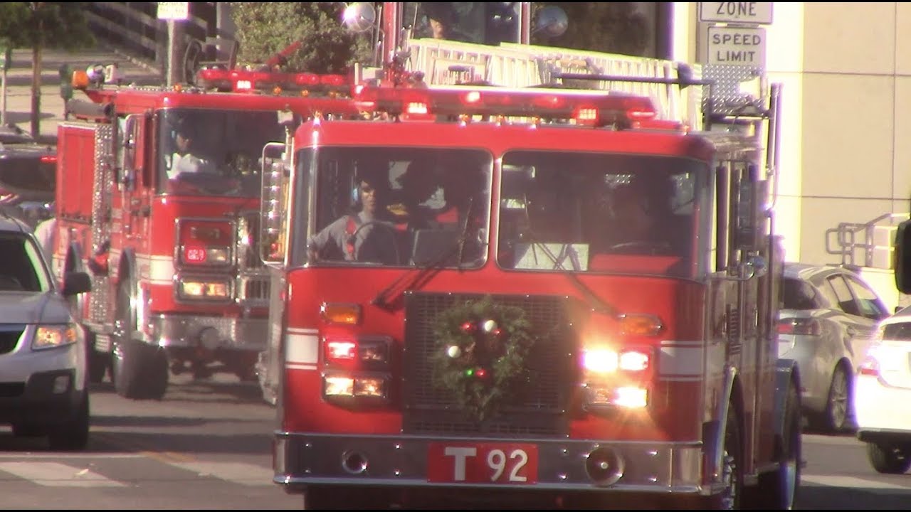 LAFD Light Force 92 Responding - YouTube