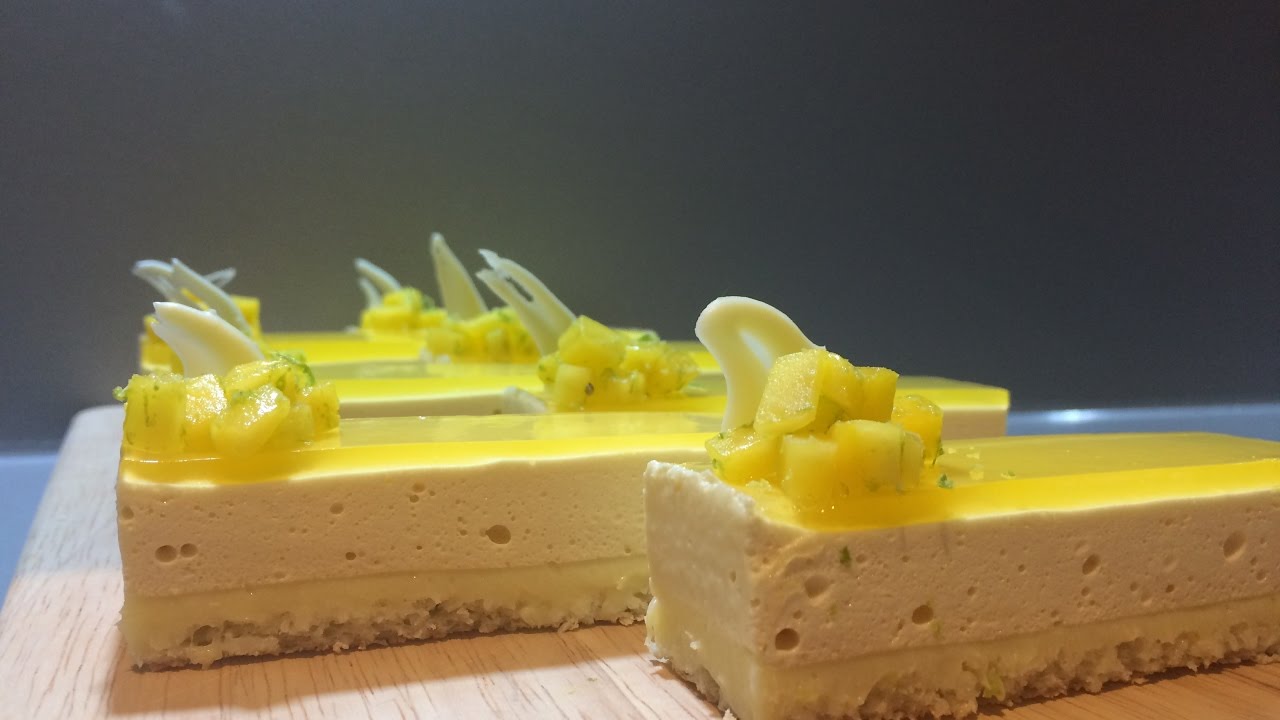 Coconut, White Chocolate and Mango mousse slices - gluten free - YouTube