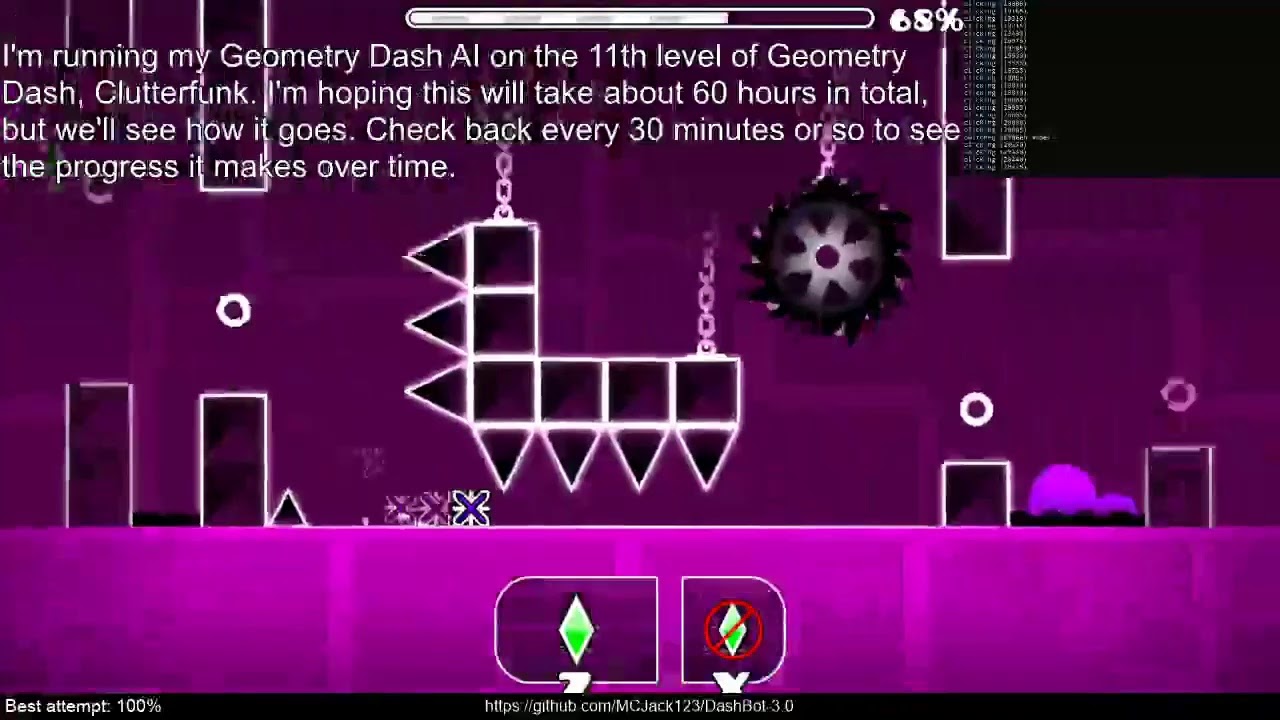 Teaching my bot how to play Geometry Dash - Part 11 (Clutterfunk) - YouTube