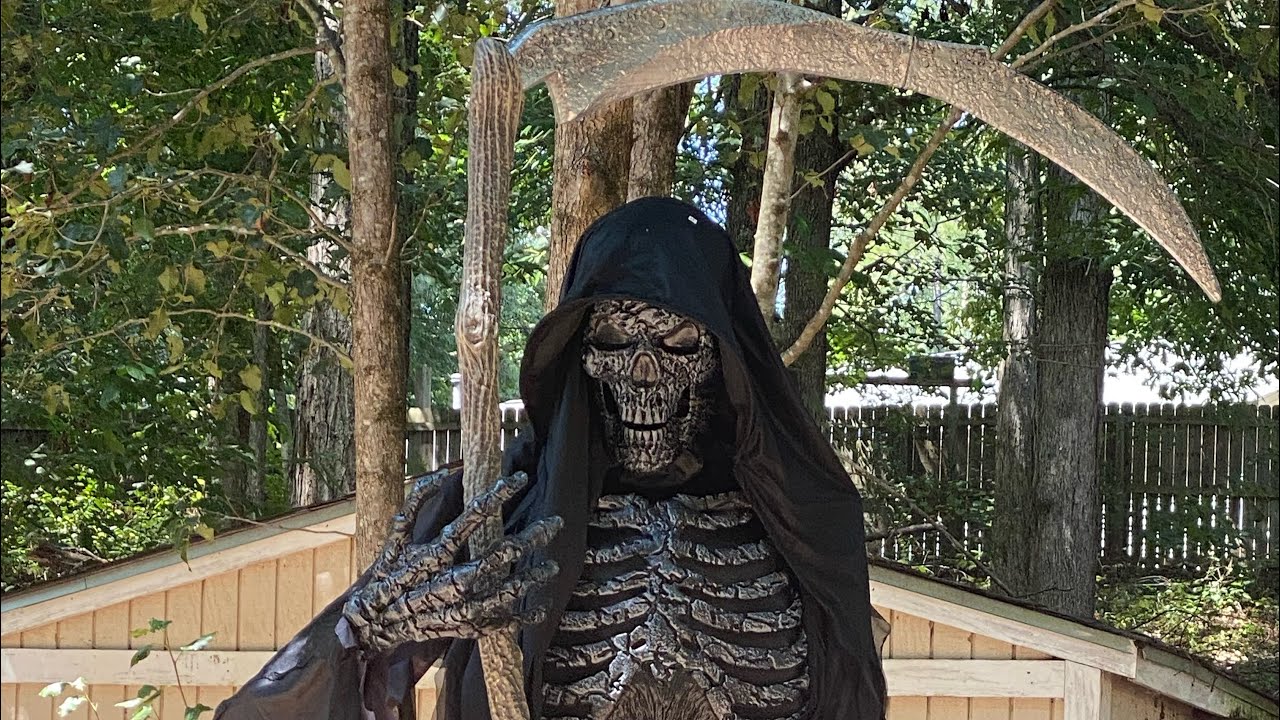 Home Depot Halloween 12 Foot Levitating Reaper Review! - YouTube