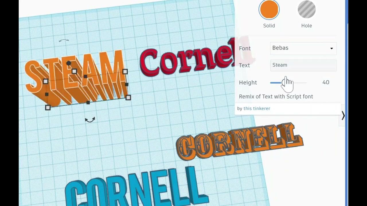 Adding Text with Different fonts in Tinkercad - YouTube