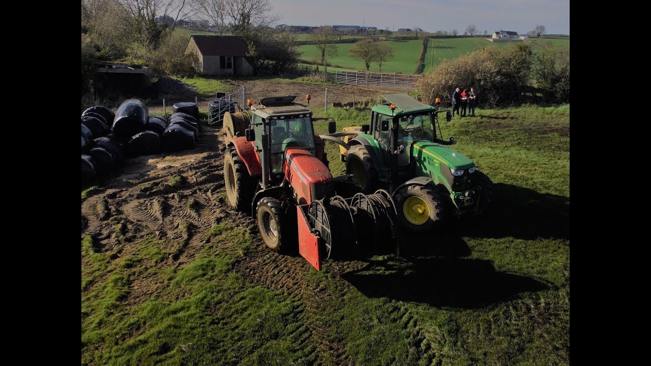 Poots Agri Contracts Spreading Slurry With A Pipe - YouTube