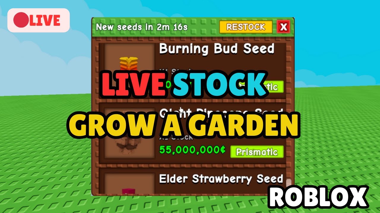 Grow A Garden Stock Live 🔴 Grow A Garden Live Stock and TRADE (REAL ...