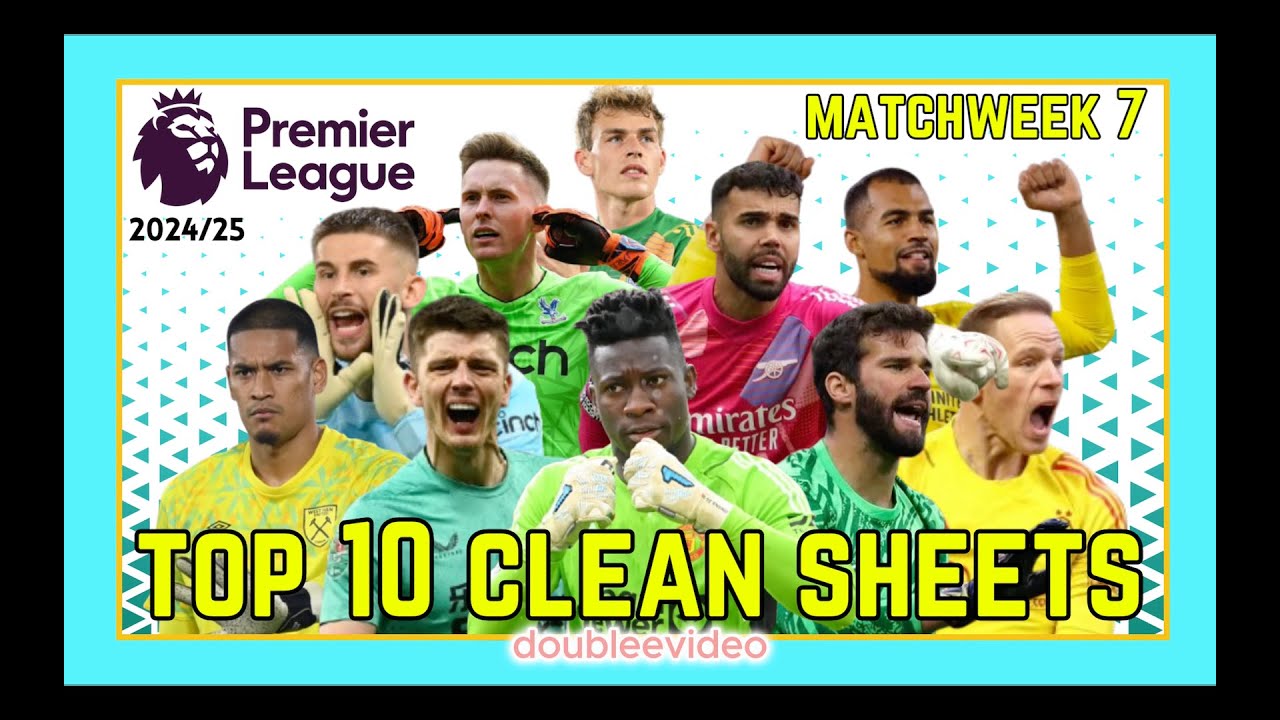 PREMIER LEAGUE TOP 10 CLEAN SHEETS 2024/25 TODAY - MATCHWEEK 7 - YouTube