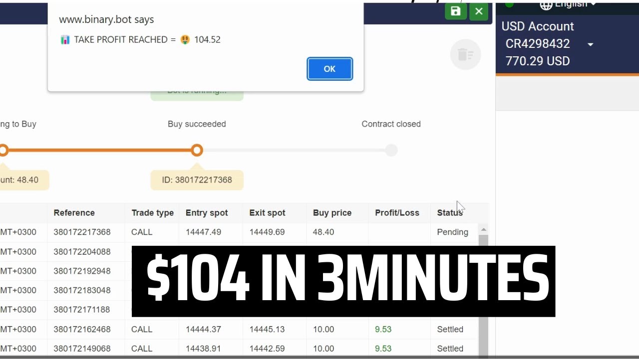 Make $104 Easily in 3 Minutes Via Deriv/Binary Bot Trading Using Guru ...