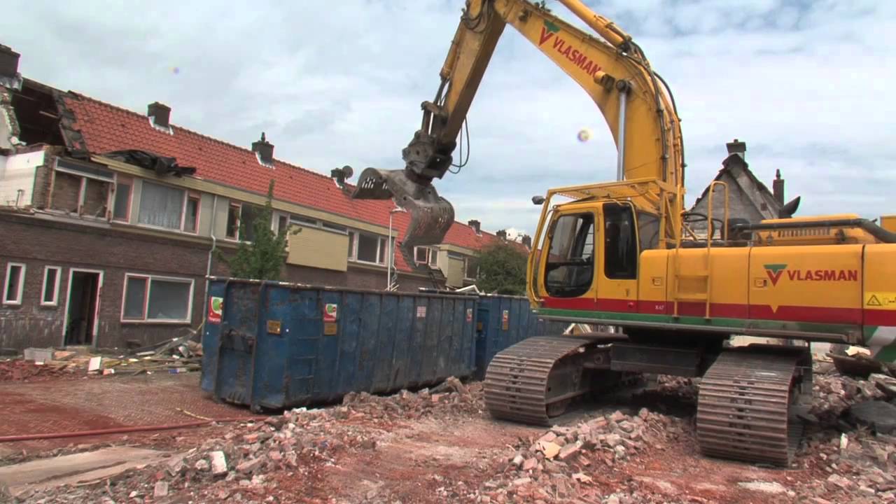 Sloop Abrikoosstraat te Utrecht - Vlasman sloopwerken - YouTube