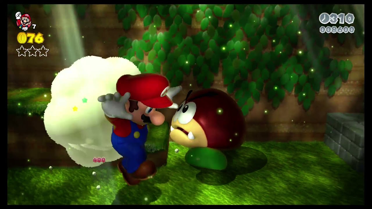 Super Mario 3D World Gargantuan Grotto Green Stars & Stamp - YouTube