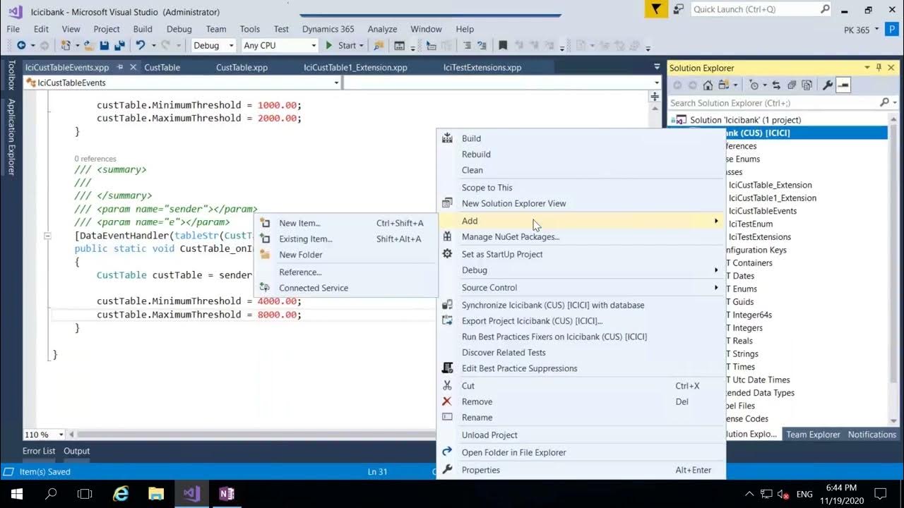 Day-14 | D365 Fin & Ops - Technical | Table Extension & Event Handling - YouTube