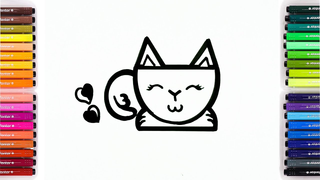 Bolalar uchun mushukni qanday chizish mumkin? How to draw a cat for ...