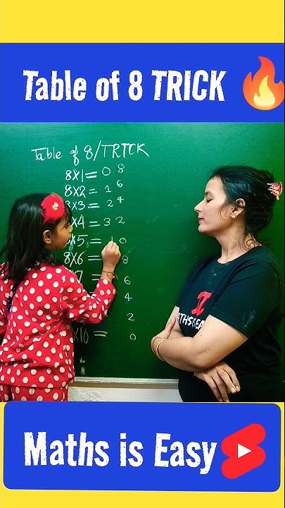 Easy table trick 🔥 | Table of 8 | Table of 8 Trick | Maths trick #ashortaday #shorts # ...