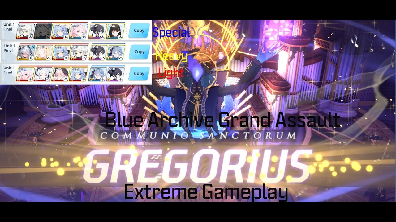 Blue Archive Grand Assault Gregorius Extreme Gameplay - YouTube