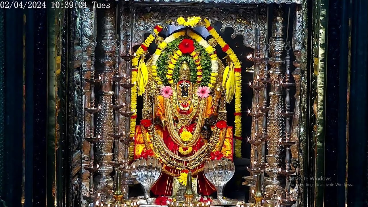 Shree Mahalasa Narayani Mahalasa Alankar & Madhyanh Aarti 2nd April ...