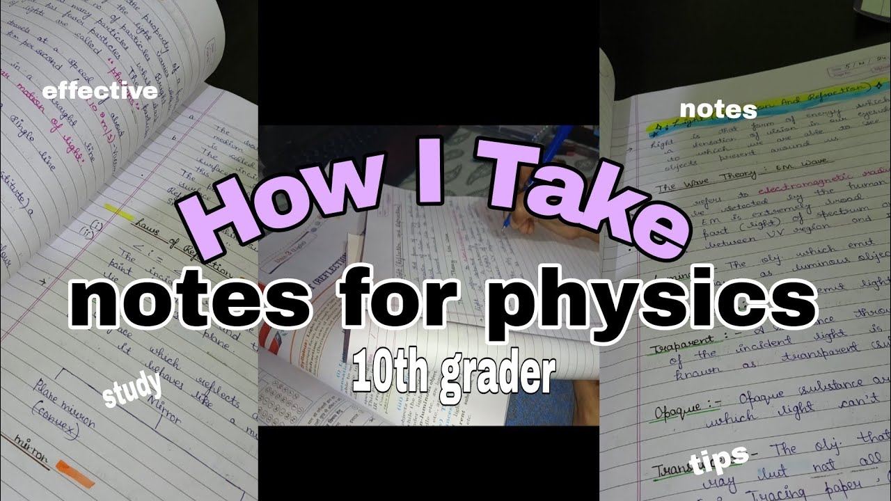How to take notes for physics || 10th grader ||Productive study vlog ...