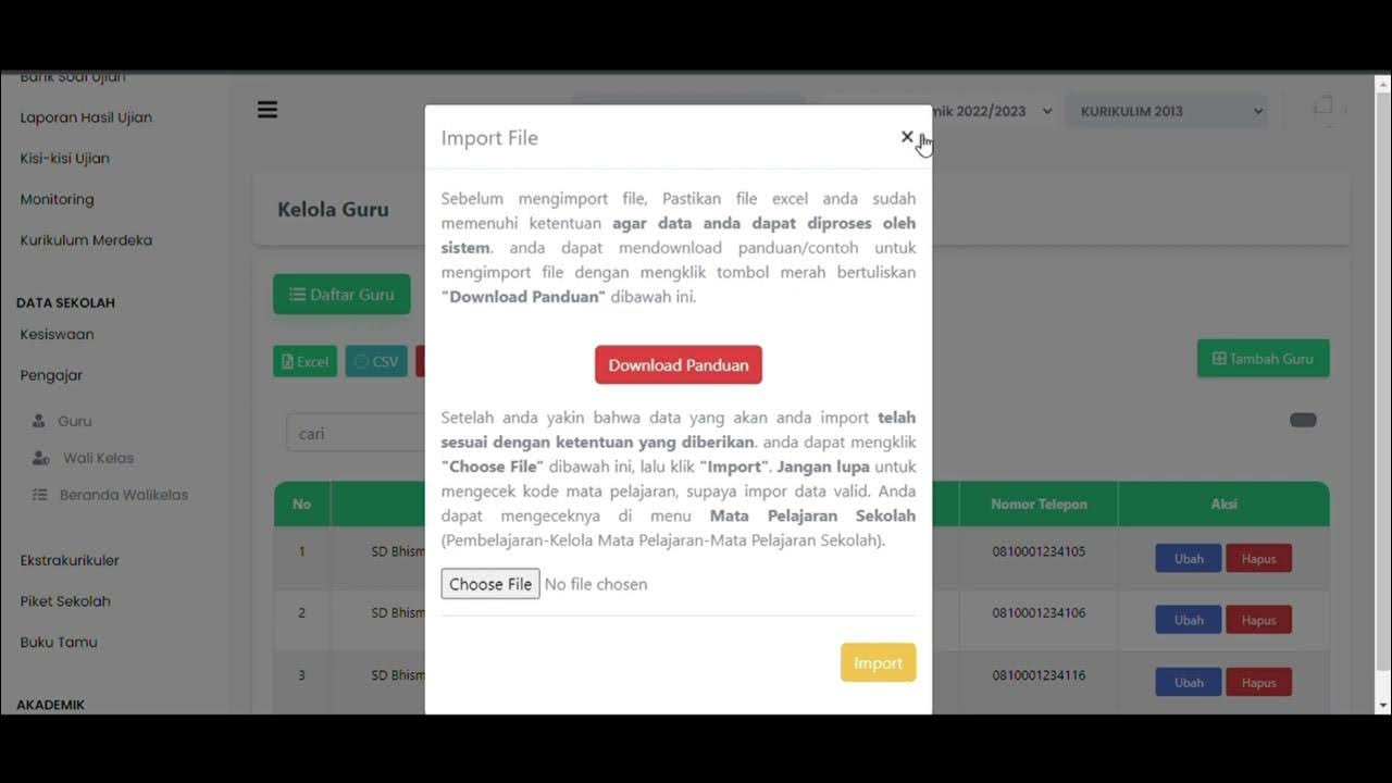 Tutorial Membuat Data Guru dan Wali Kelas - YouTube