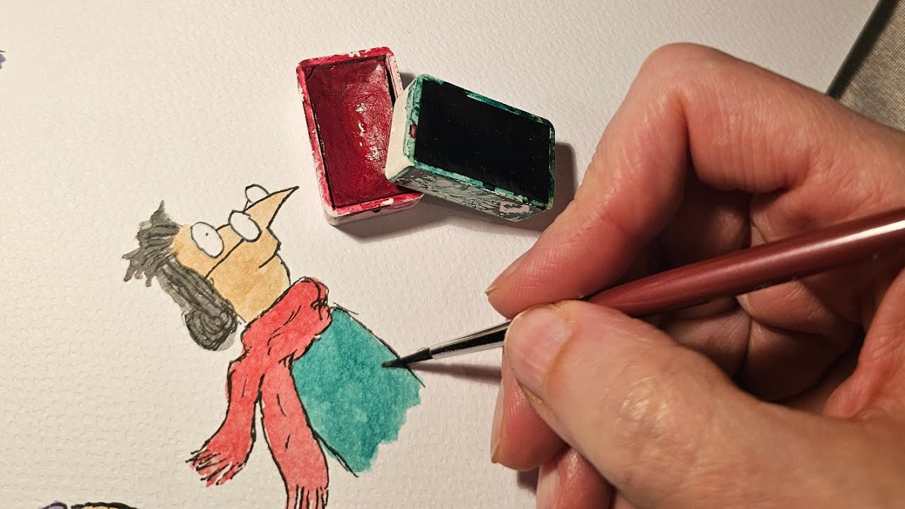Draw like Quentin Blake/Watercolor #easywatercolors #easydrawing - YouTube
