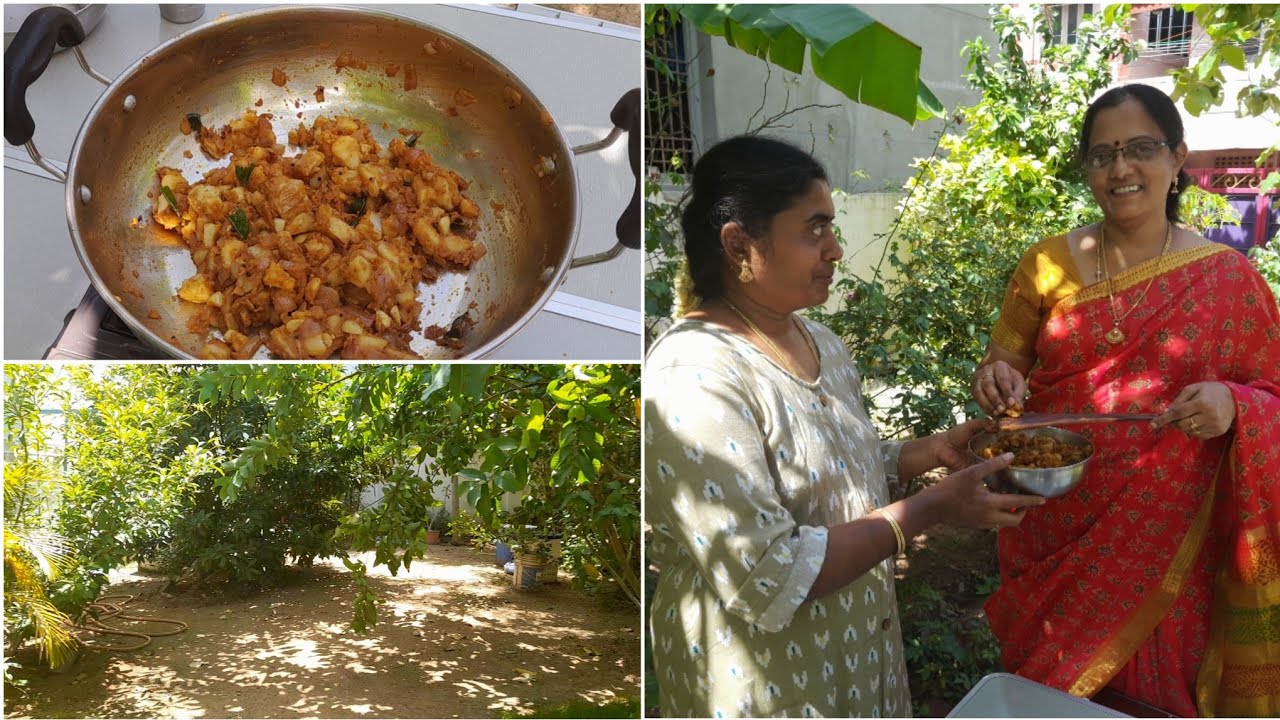 தோட்டத்து சமையல் | cooking with nathana | masala potato | kalyana veetu ...