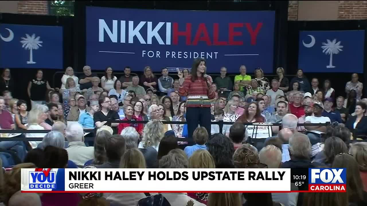 Nikki Haley holds campaign rally in Greer - YouTube