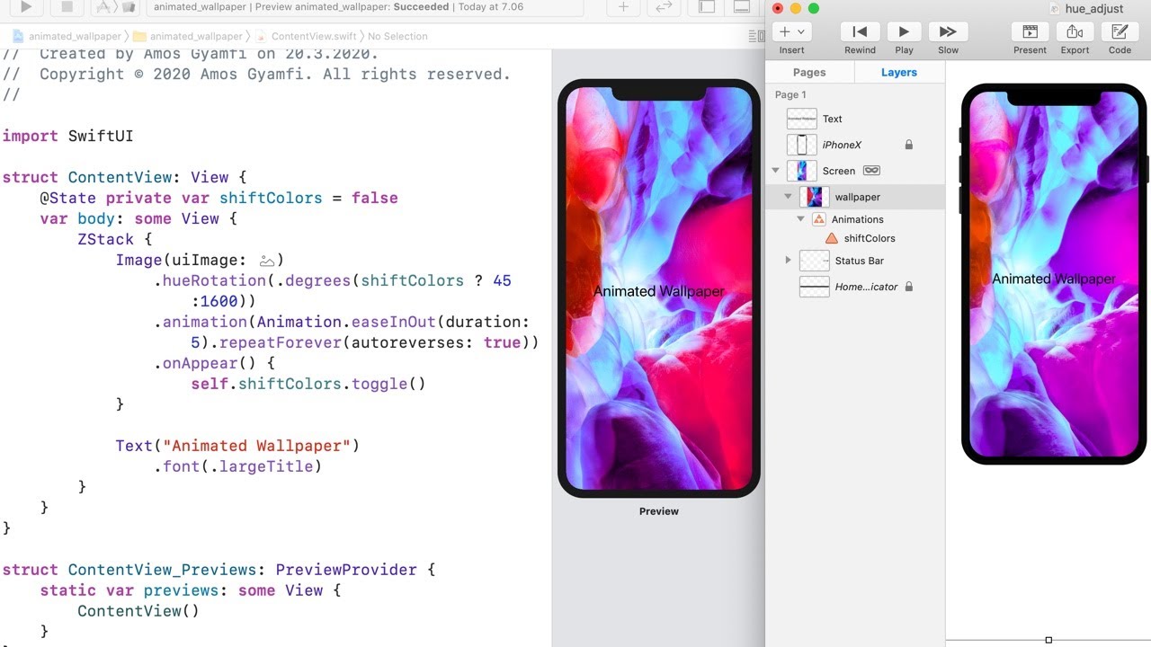 Design Animated iOS Wallpaper in SwiftUI and Kite - YouTube