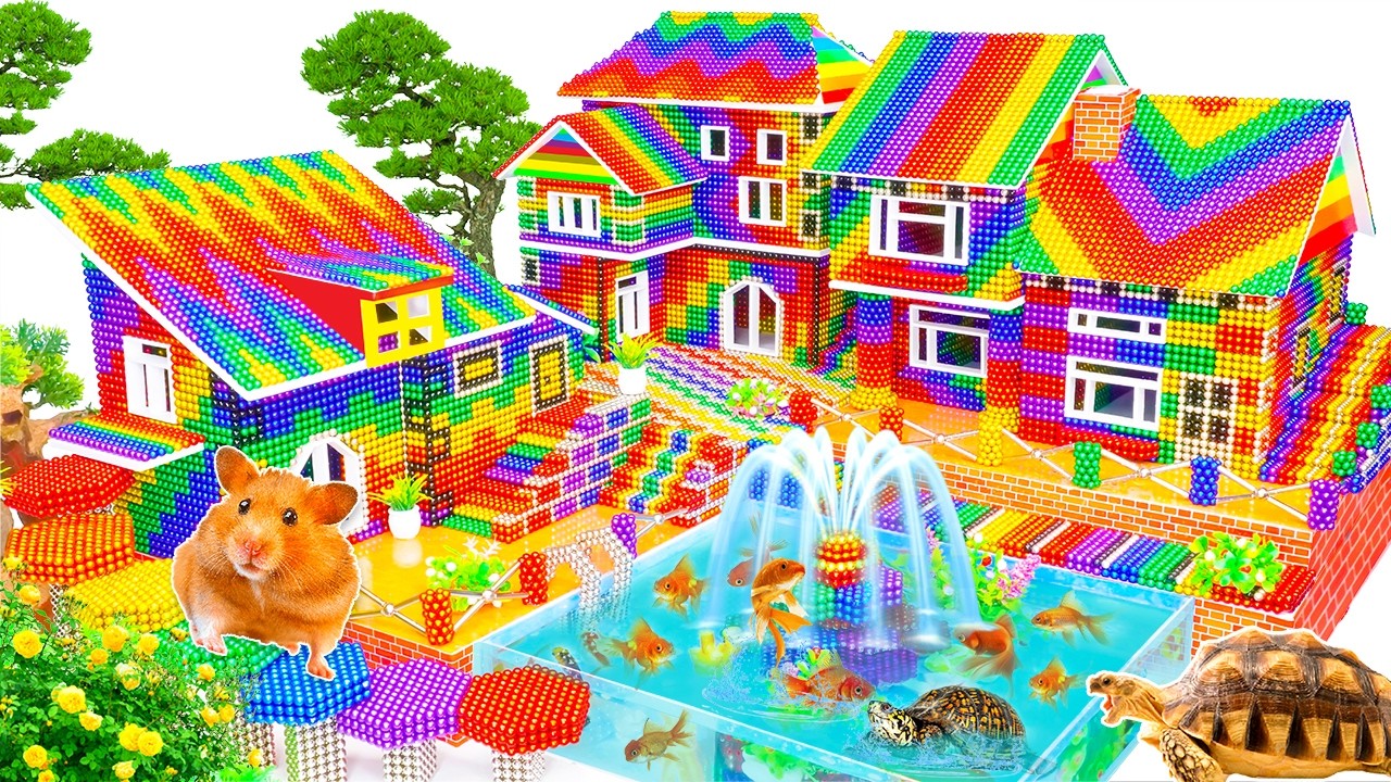 Build Miniature Mansion has Swimming Pools and Slide for Hamster From ...