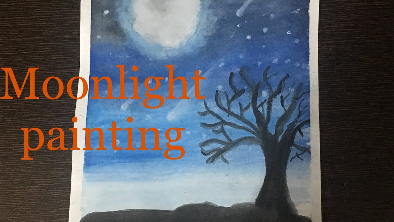 Moonlight watercolour painting for begginers | ArtVerse - YouTube