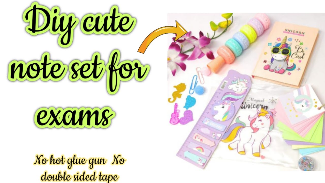 Diy cute note set for exams/How to make cute note set set at home ...