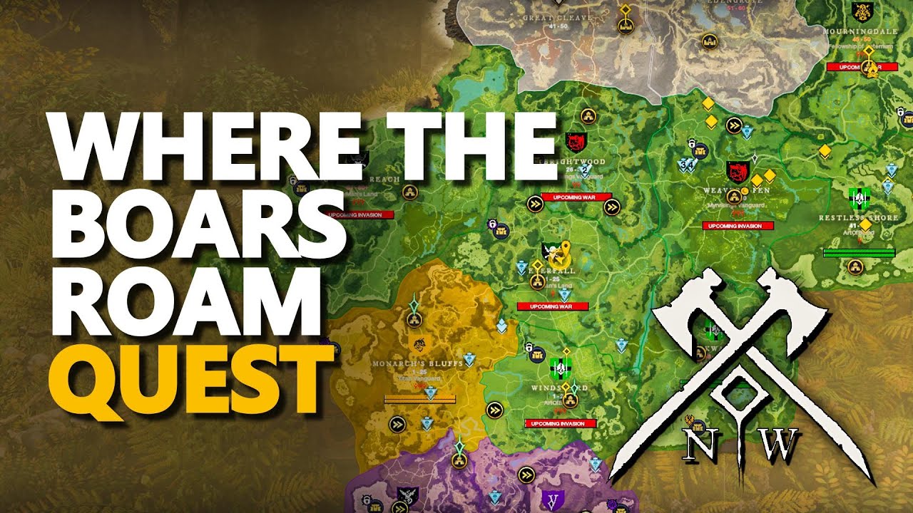 Where the boars Roam New World Defeat Tuskgore - YouTube