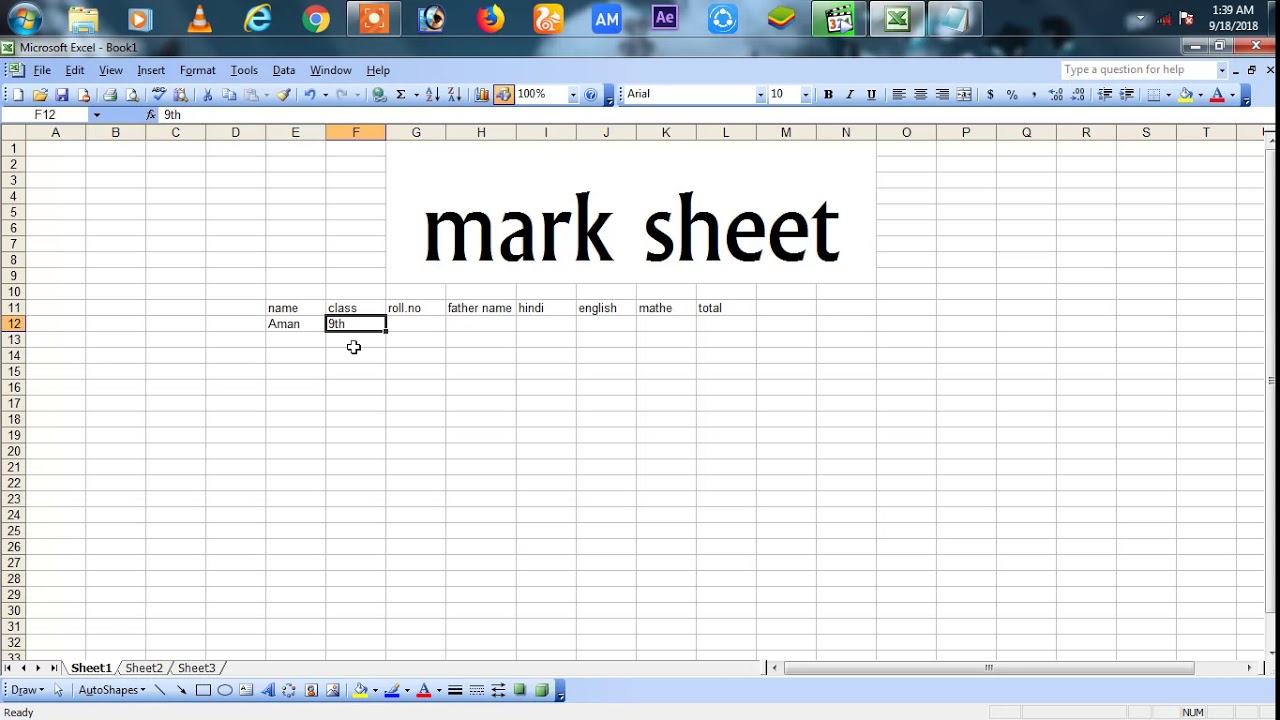 How To Make Mark Sheet With Excel 2003 Part1 YouTube how-to-make-mark-sheet-with-excel-2003-part1-youtube