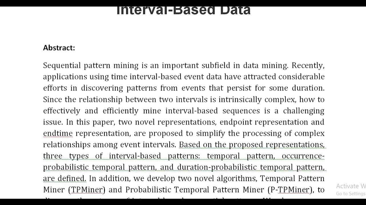 Mining Temporal Patterns in Time Interval Based Data - YouTube