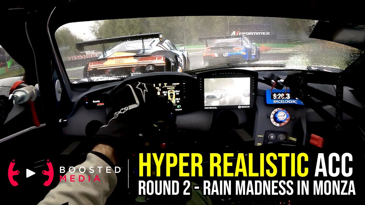 HYPER REALISTIC ACC - Rain MADNESS at Monza! - YouTube