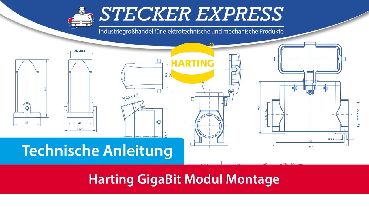 Montage eines Harting Han GigaBit Moduls - YouTube