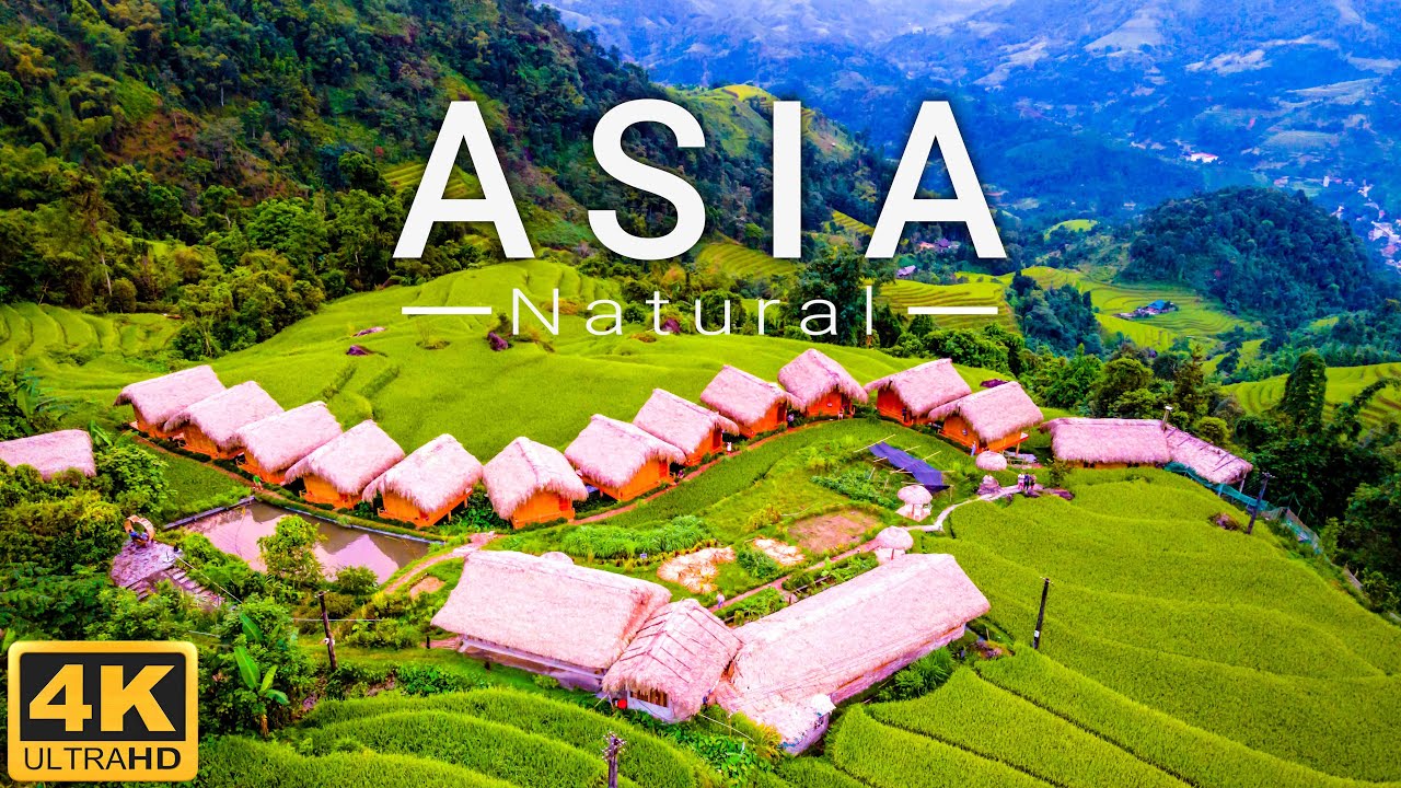 4K UHD FLYING OVER ASIA Relaxing Music With Nature Videos Ultra HD 4K ...