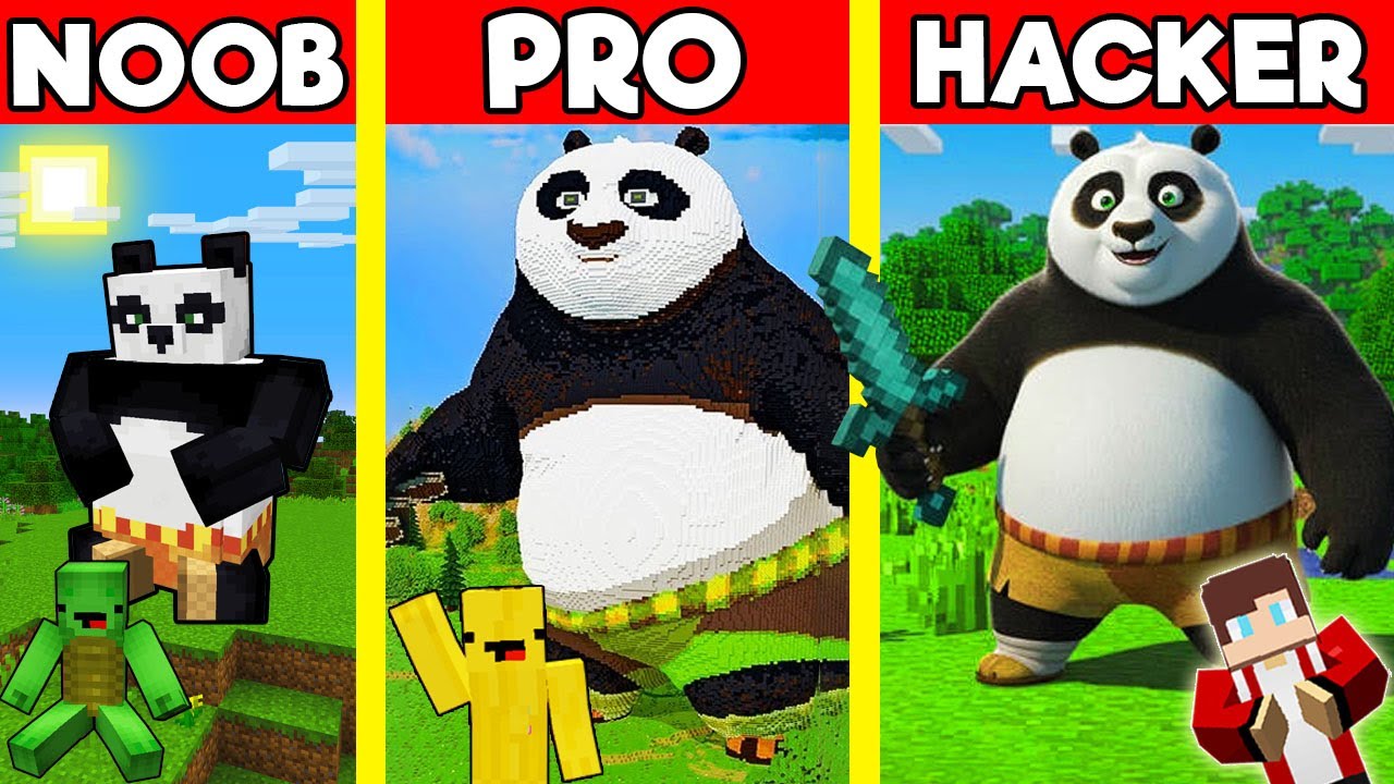 KUNG FU PANDA PO House Build Battle In Minecraft - NOOB VS PRO ...