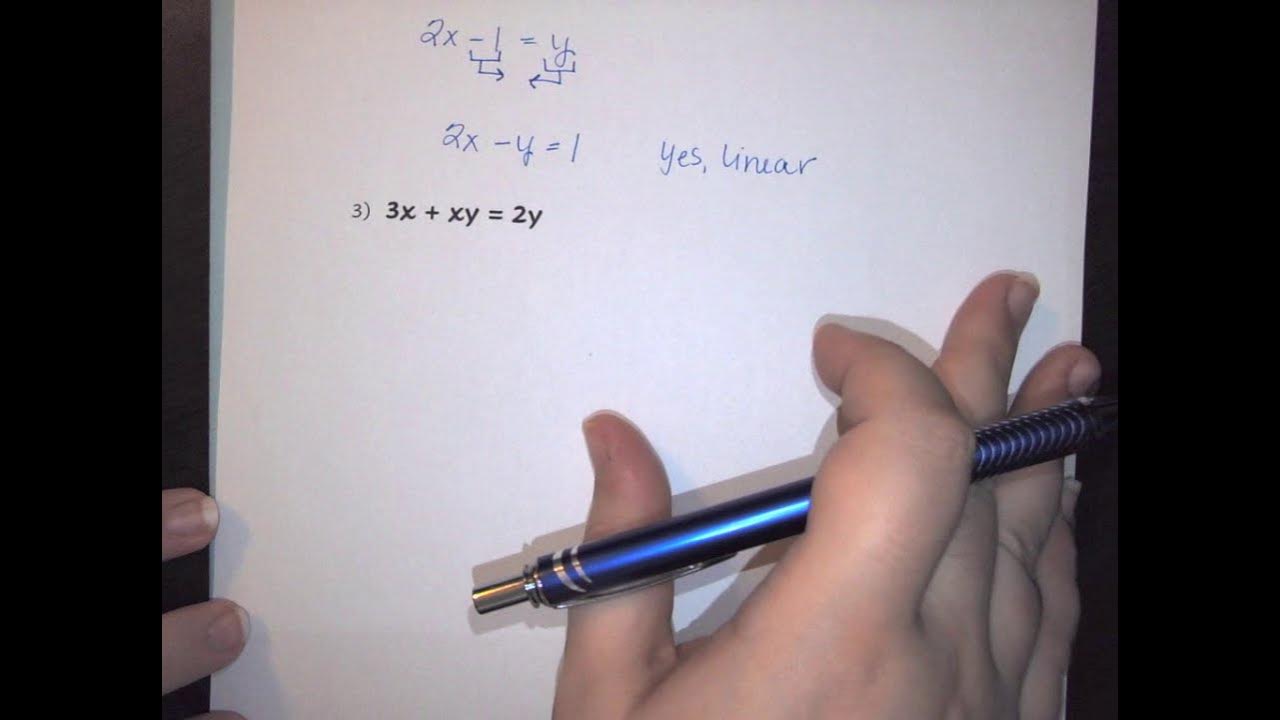 Identifying Linear Equations - YouTube