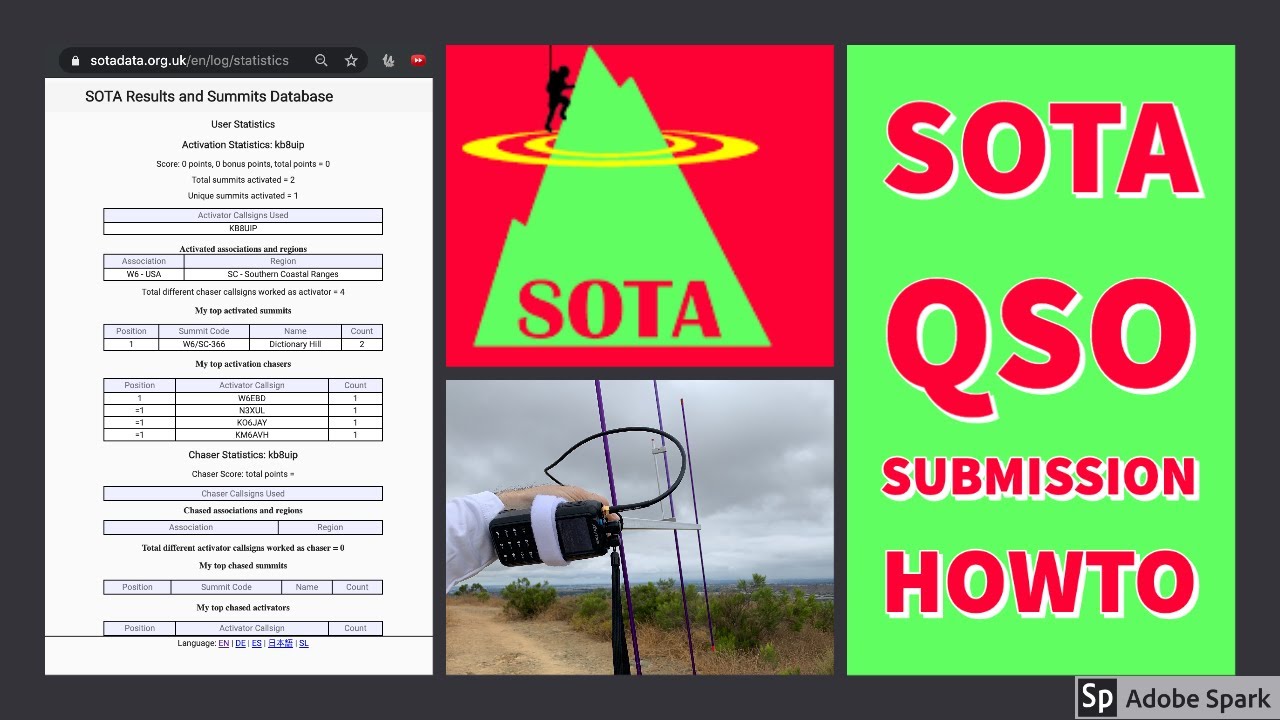 【SOTA】How To Submit SOTA QSOs - YouTube