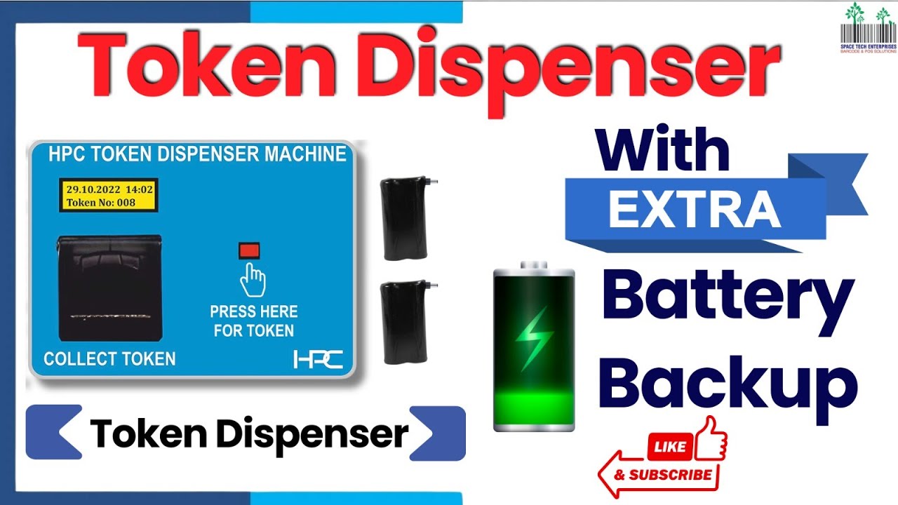 Token Dispenser With Battery with Keypad Interface Token Print Machine ...