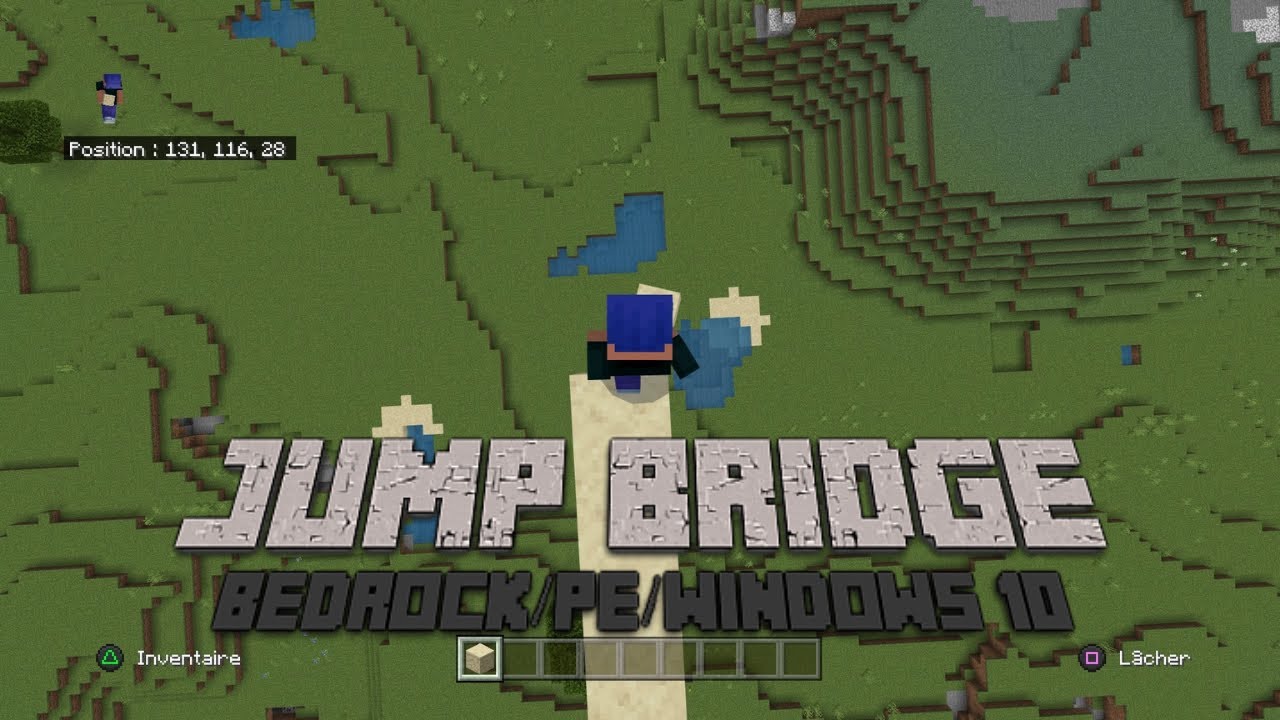 MINECRAFT - comment JUMP BRIDGE (BEDROCK/PE/WINDOWS 10) - YouTube